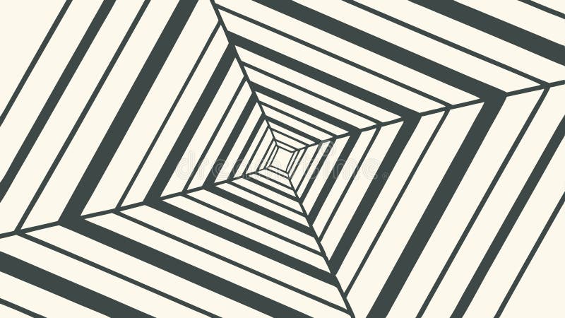 Receding Squares Tunnel: Abstract Optical Illusion Background, Vector ...