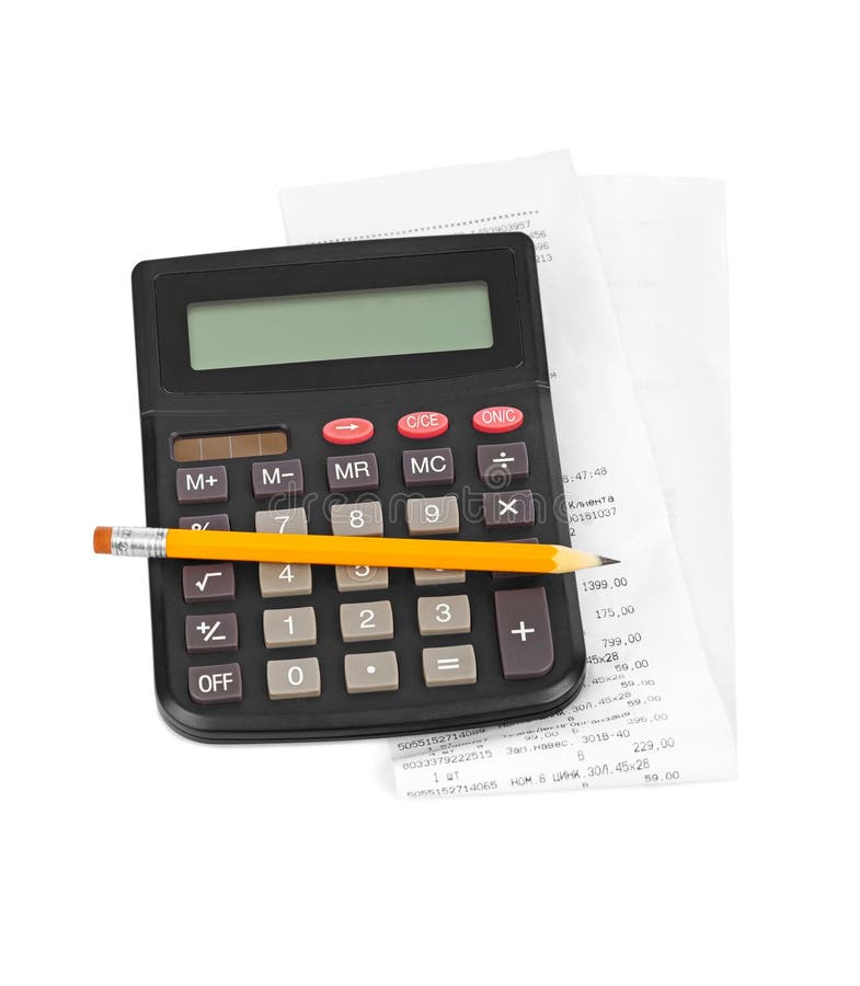 Receipt and calculator stock photo. Image of check, market - 62120526
