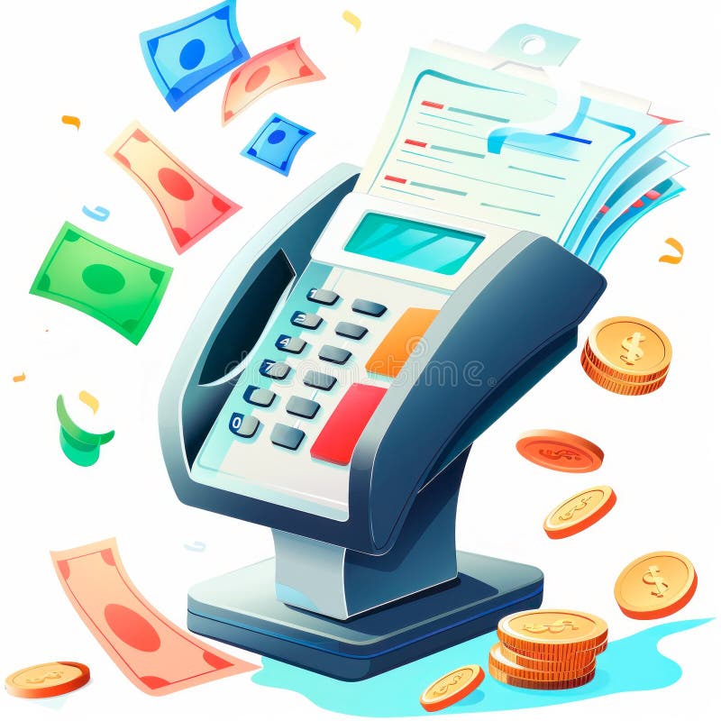 Receipt Clipart, Shopping Payment Illustration Stock Photo - Image of ...