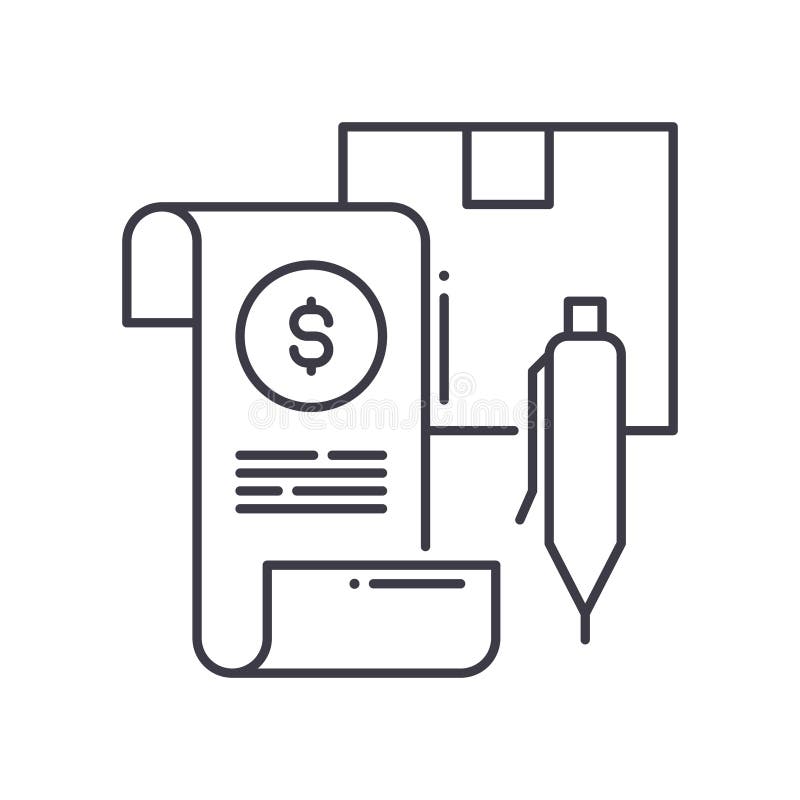 Receipt Concept Vector Linear Icon Isolated on Transparent Background ...