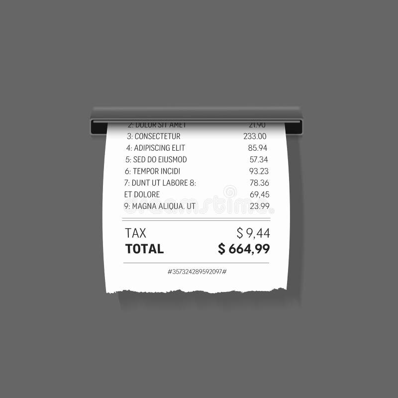 Vector Paper Torn Realistic Receipt. - Illustration Stock Vector ...