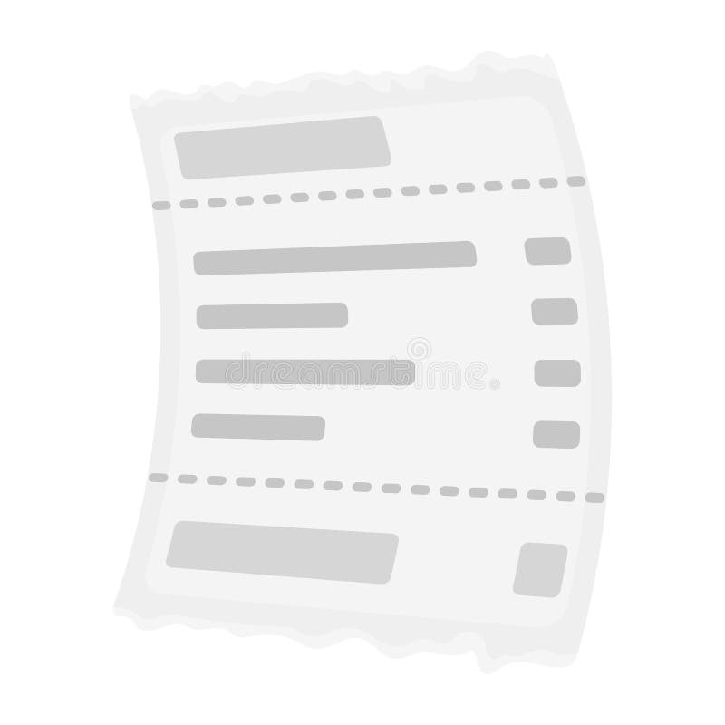 Receipt Icon in Cartoon Style Isolated on White Background. E-commerce ...