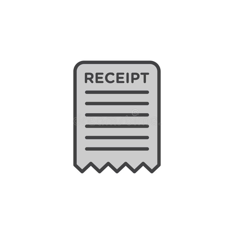 Receipt Icon in Colored Version Stock Vector - Illustration of paper ...