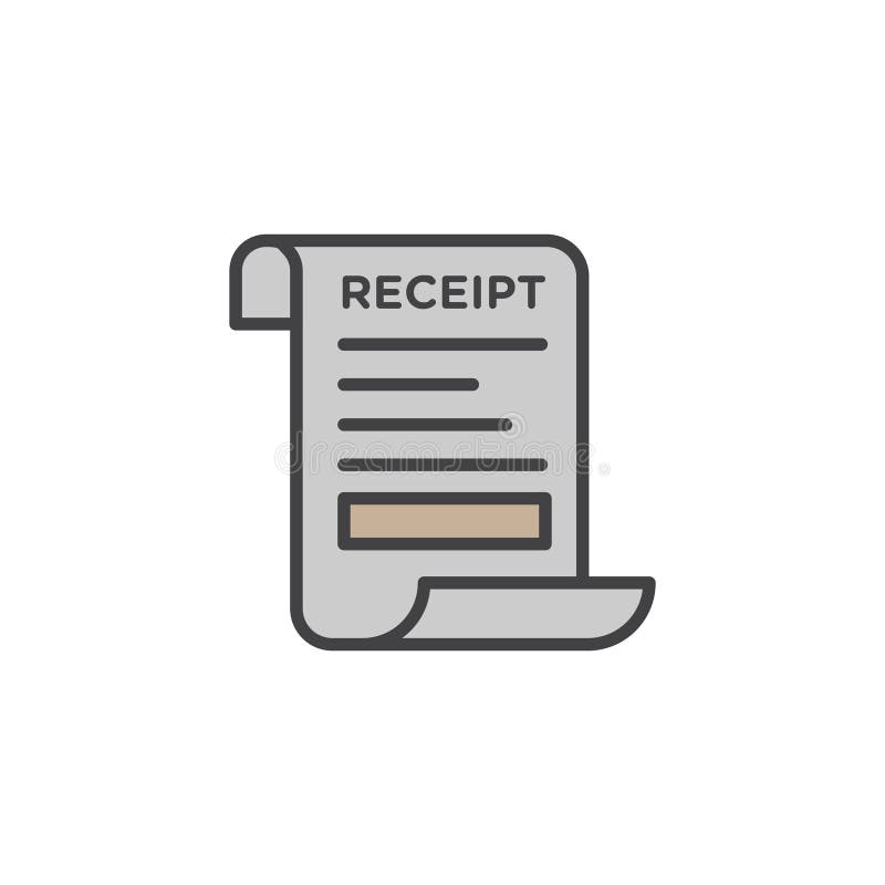 Receipt Icon in Colored Version Stock Vector - Illustration of business ...