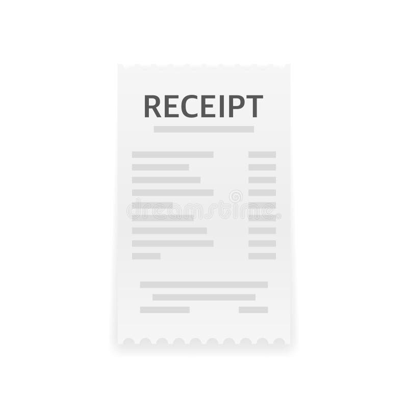 Receipt Icon in a Flat Style Isolated on a Colored Background. Invoice ...