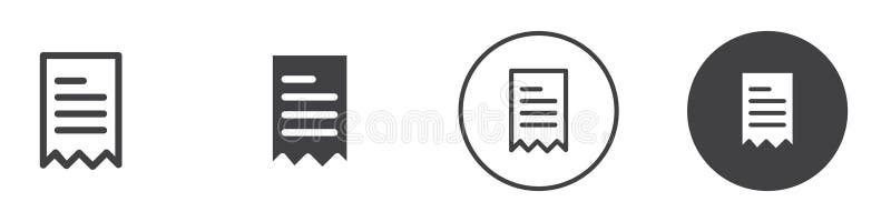 Receipt Icon Simple Outline Vector Logo Stock Vector - Illustration of ...