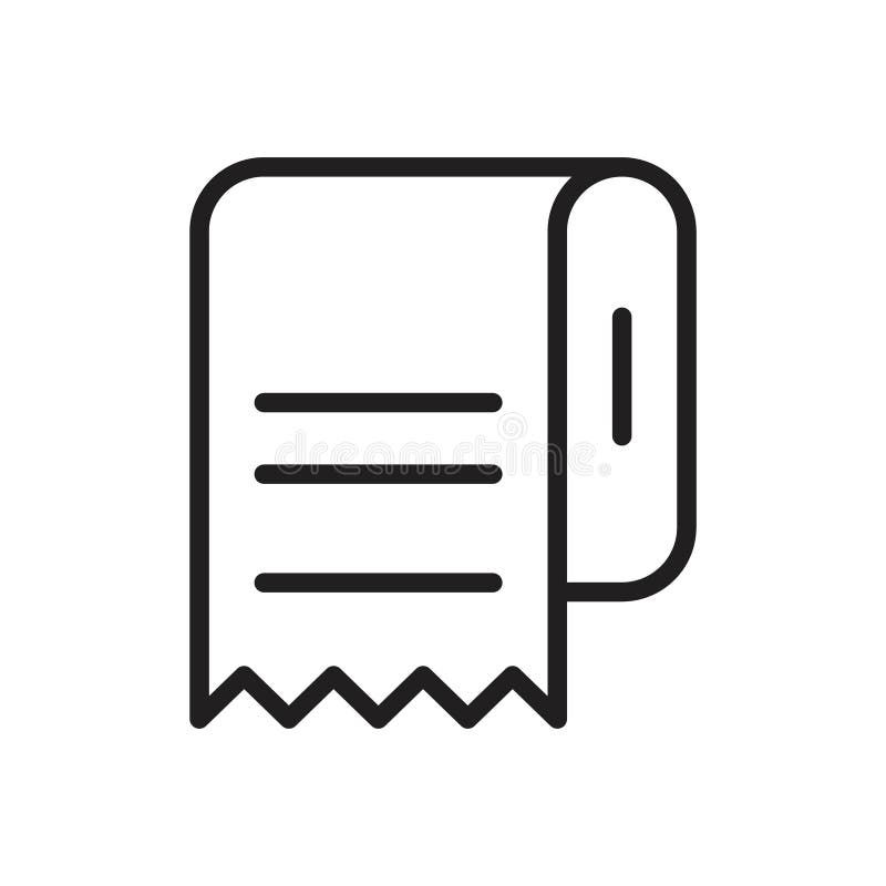 Receipt Simple Icon with Barcode - Invoice Stock Vector - Illustration ...