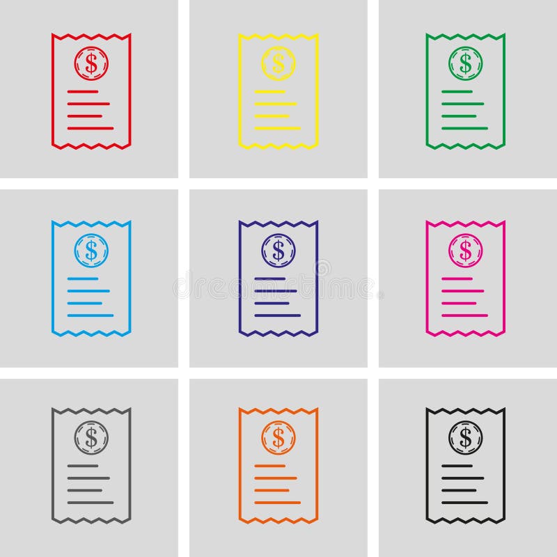 Receipt Icon Stock Vector Illustration Flat Design Stock Vector ...