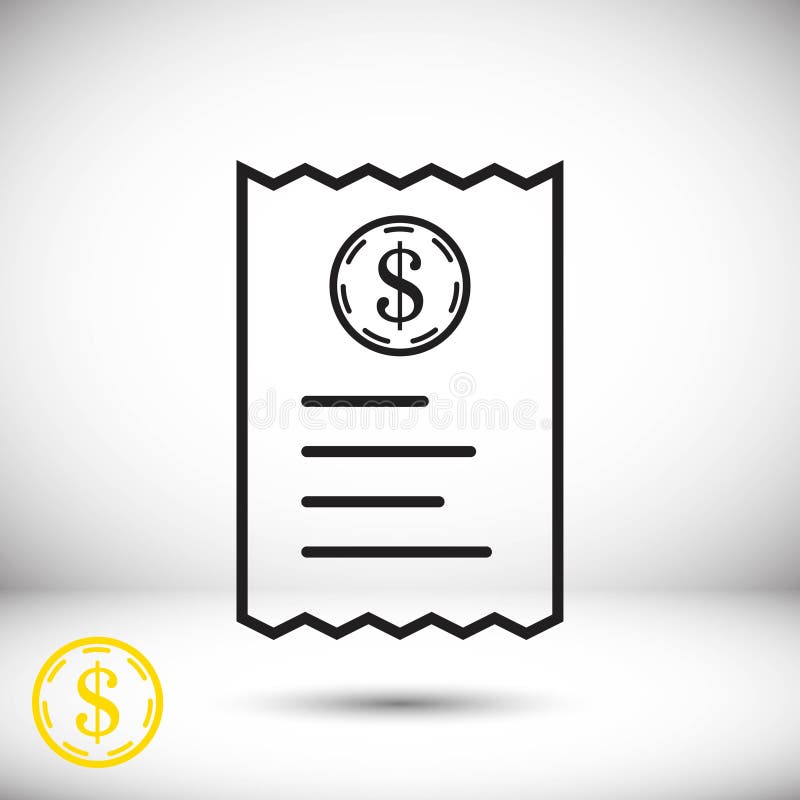 Receipt Icon Stock Vector Illustration Flat Design Stock Vector ...