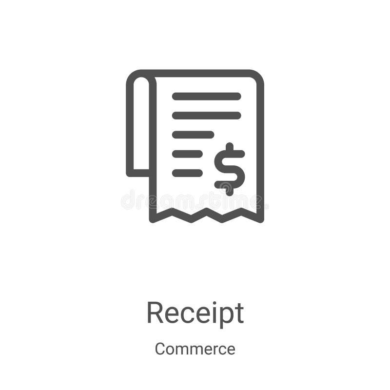 Receipt Icon Vector from Help and Support Collection. Thin Line Receipt ...