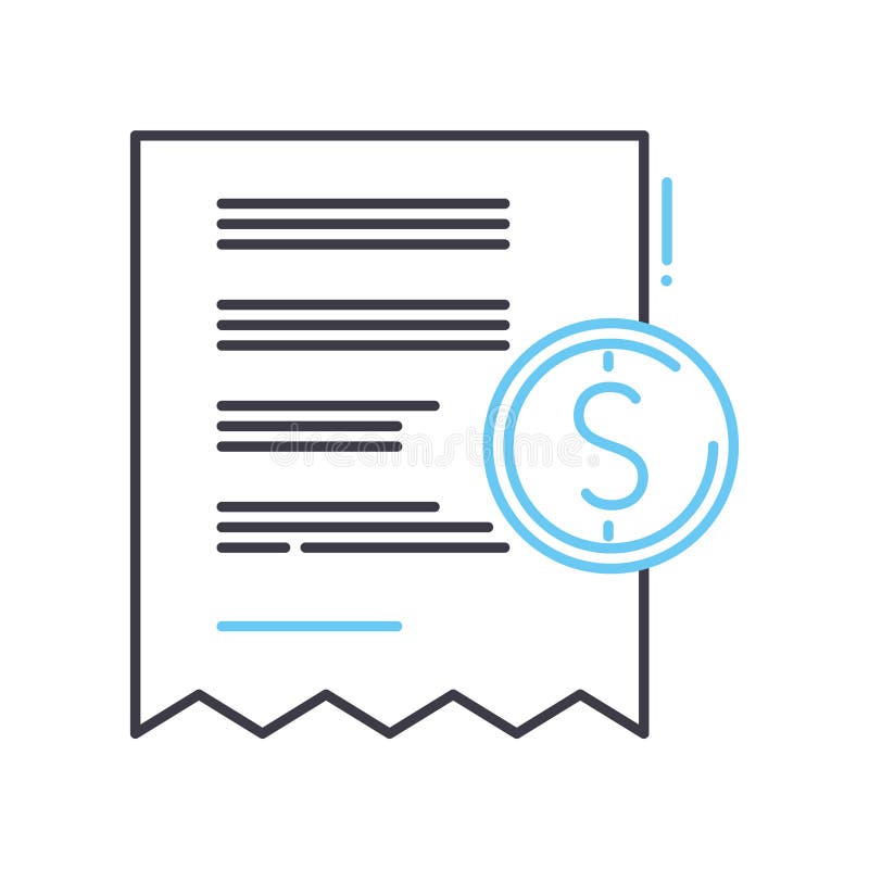 Receipt Line Icon, Outline Symbol, Vector Illustration, Concept Sign ...