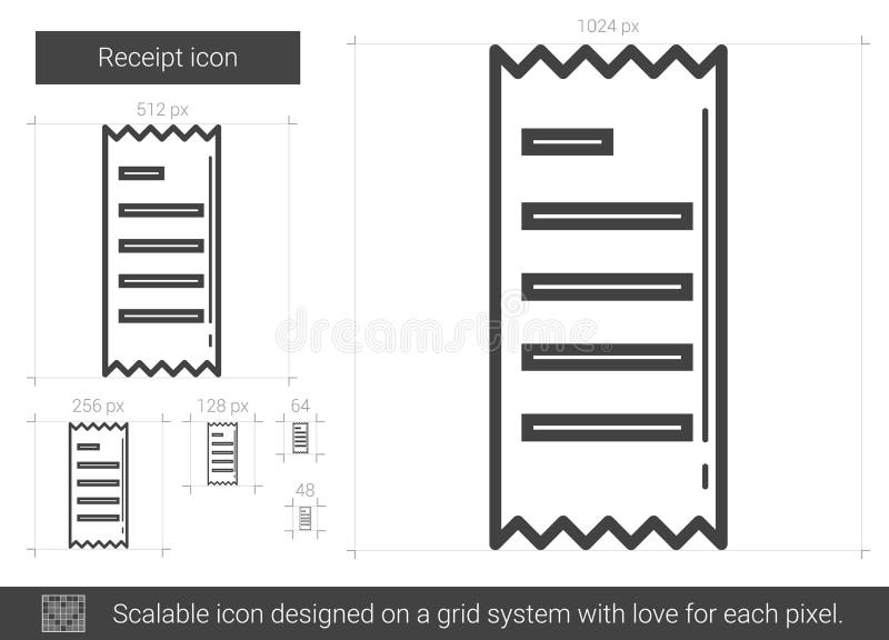 Receipt line icon. stock vector. Illustration of flat - 93880321