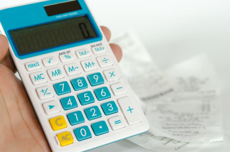 Receipt Paper and Calculator Stock Photo - Image of office, payment ...
