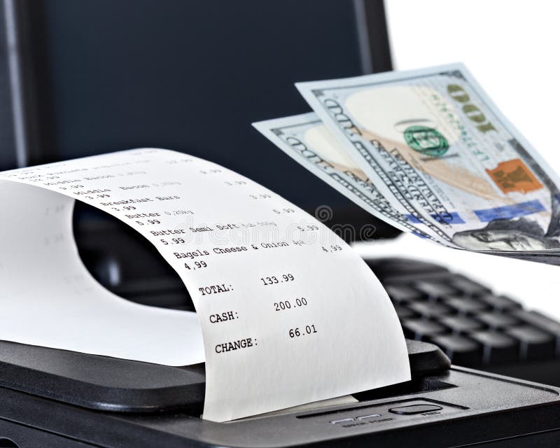 Point of Sale System for Retail with Paper Shoppin Stock Photo - Image ...