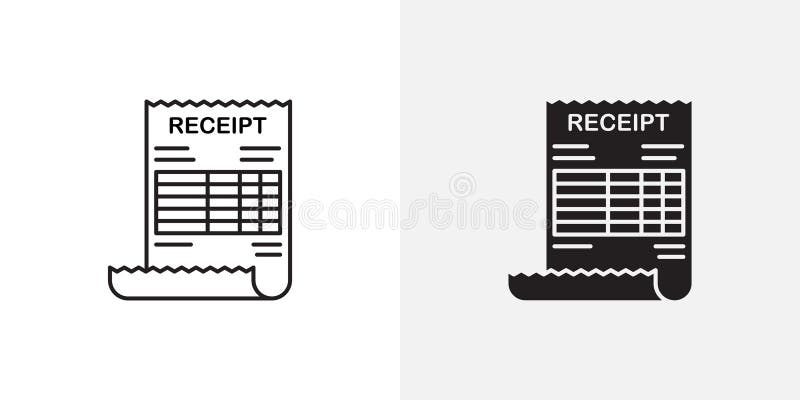 Receipt vecor icon set stock vector. Illustration of cashier - 340376973