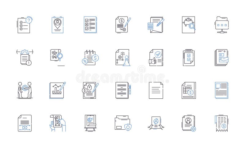 Receipts Line Icons Collection. Transaction, Proof, Record, Itemized ...