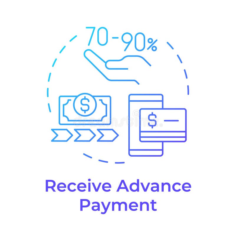 Receive Advanced Payment Blue Gradient Concept Icon Stock Vector ...
