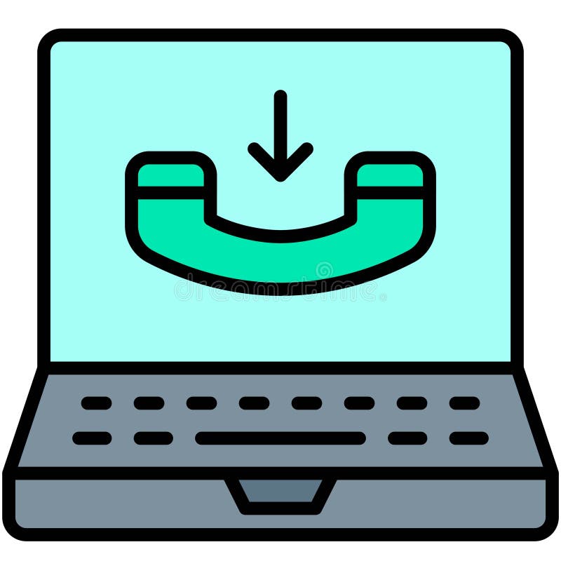 Receive Call, Telecommuting or Remote Work Icon Stock Vector ...