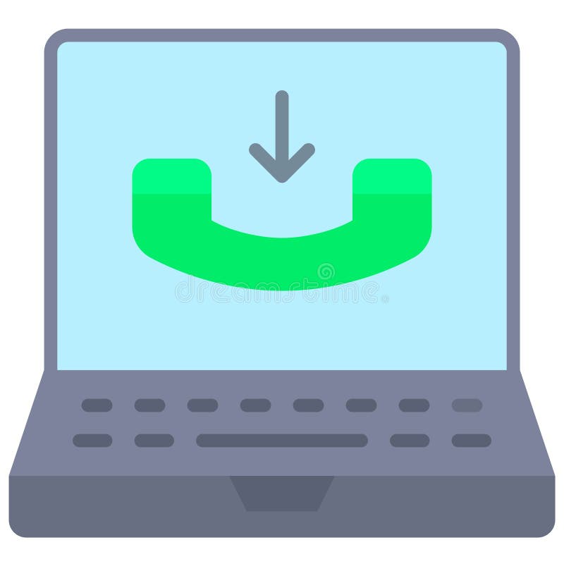 Receive Call, Telecommuting or Remote Work Icon Stock Vector ...