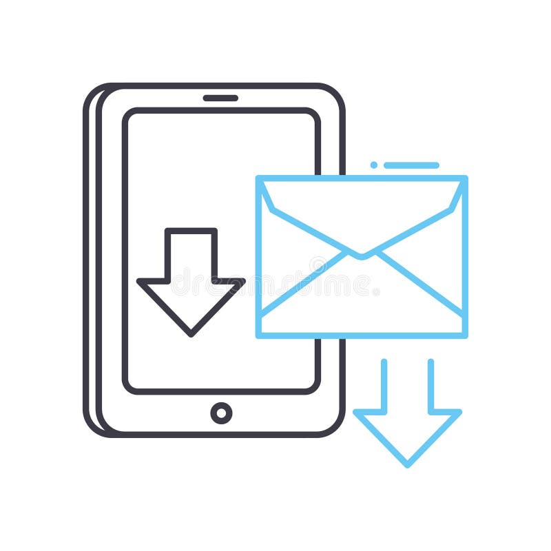 Receive Mail Line Icon, Outline Symbol, Vector Illustration, Concept ...