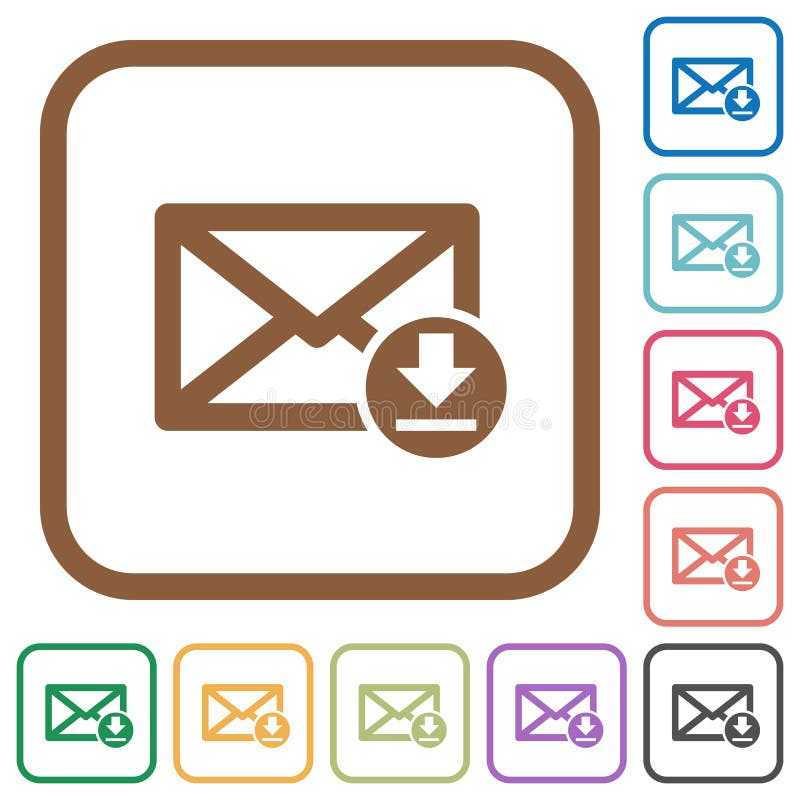 Receive mail simple icons stock vector. Illustration of communication ...