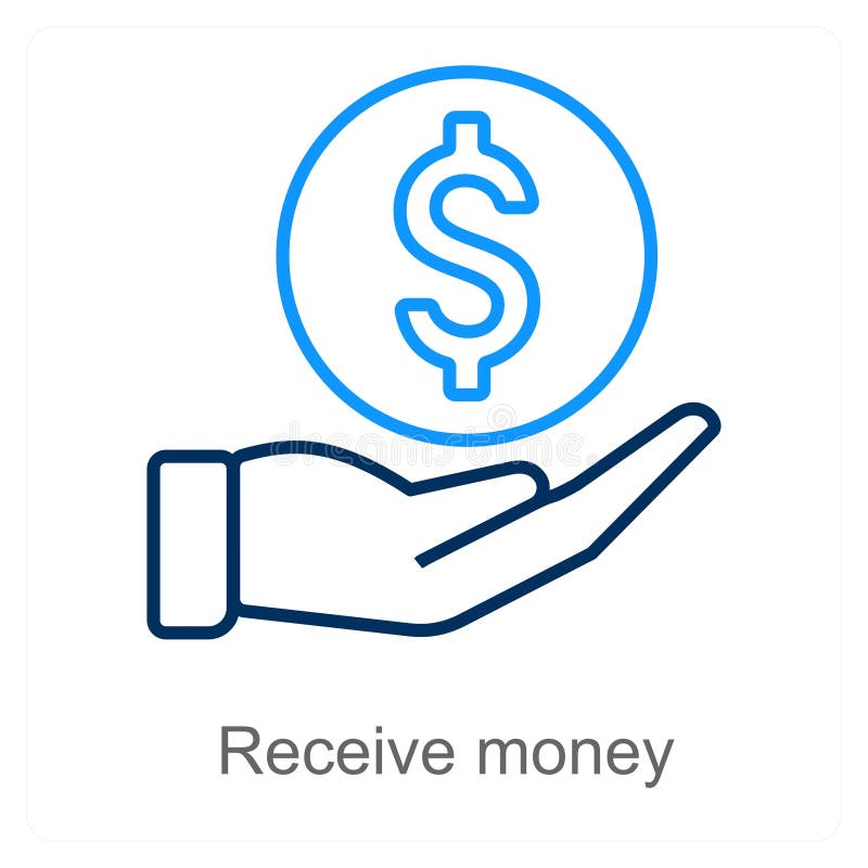 Receive Money and Receive Icon Concept Stock Illustration ...