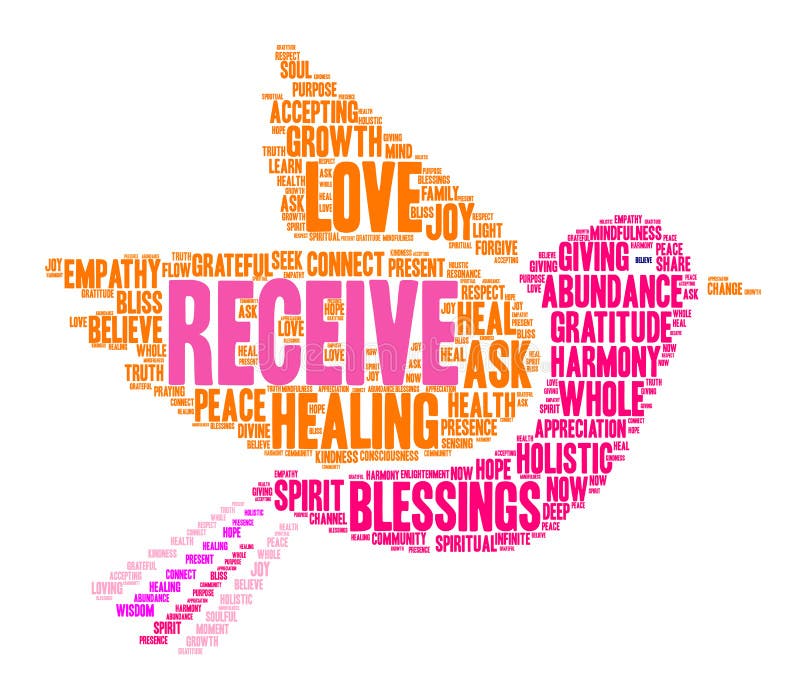 Receive Word Cloud stock illustration. Illustration of blessings - 98656636