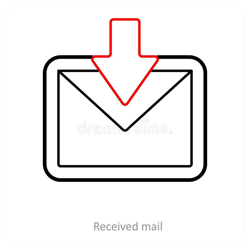 Received Mail and Envelope Icon Concept Stock Illustration ...