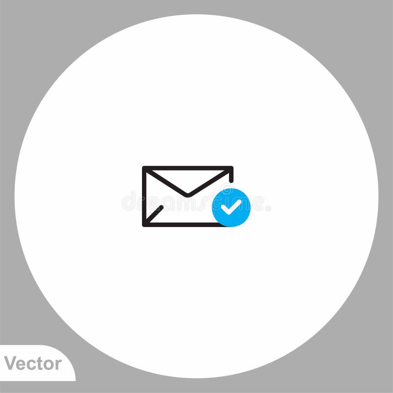 Received Mail Vector Icon Sign Symbol Stock Vector - Illustration of ...