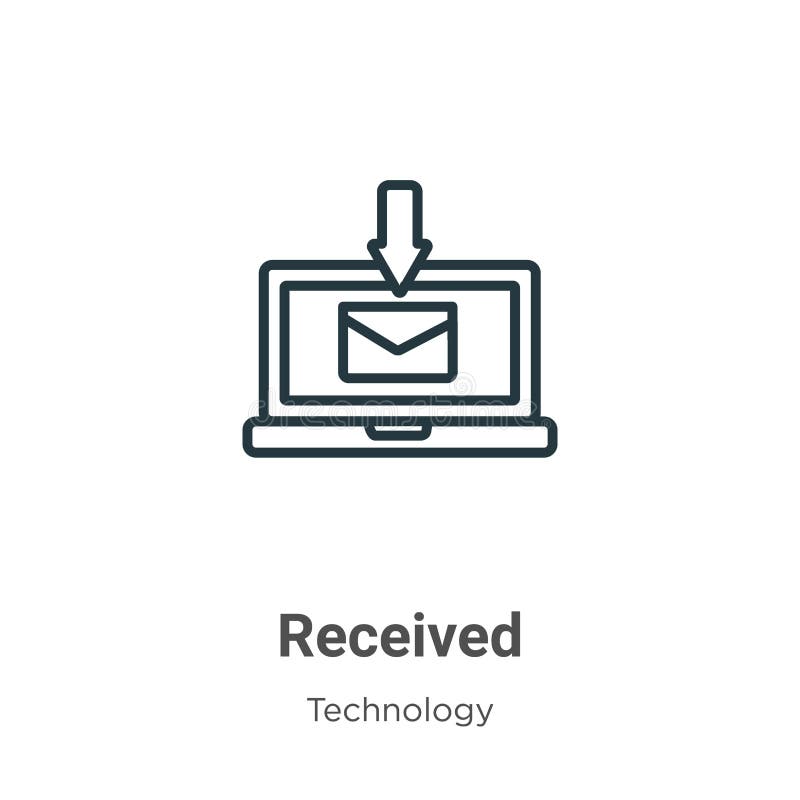 Received Outline Vector Icon. Thin Line Black Received Icon, Flat ...