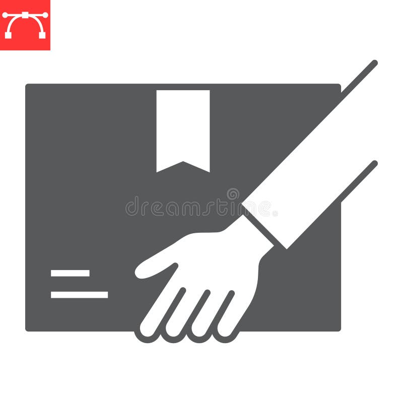 Received parcel glyph icon stock vector. Illustration of graphic ...