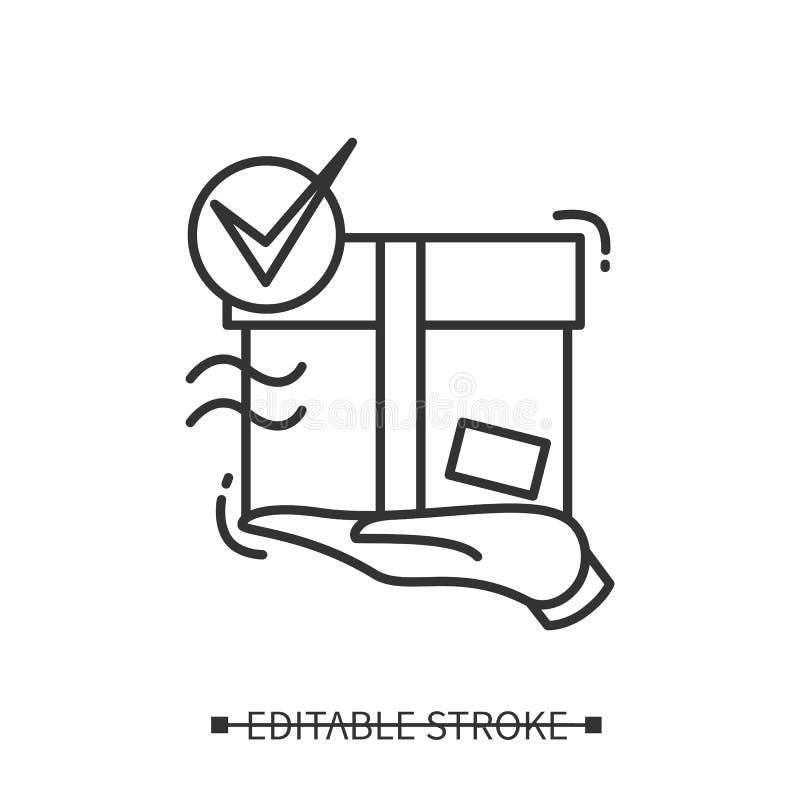 Received Parcel Icon. Concept of Safe Contactless Post Delivery ...