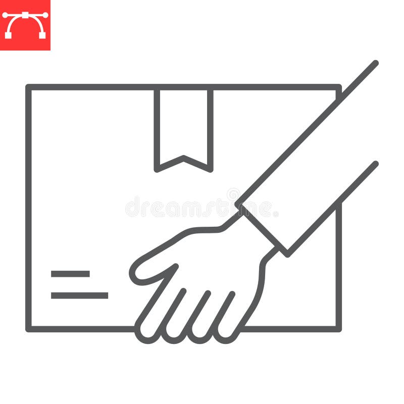 Received parcel line icon stock vector. Illustration of post - 293919463
