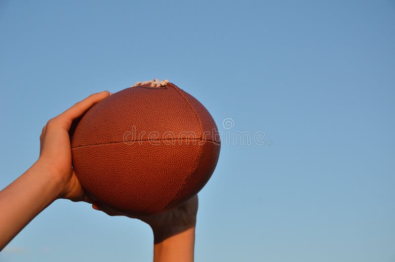 Receiver Catching an American Football Pass Stock Photo - Image of ...