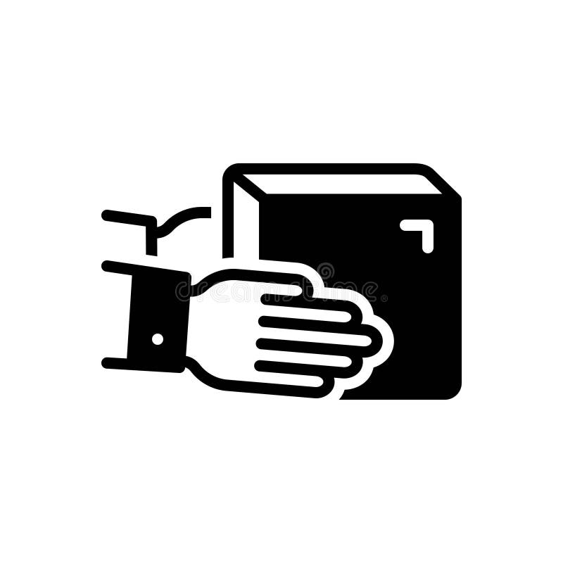 Black Solid Icon for Receivers, Getter and Collect Stock Vector ...