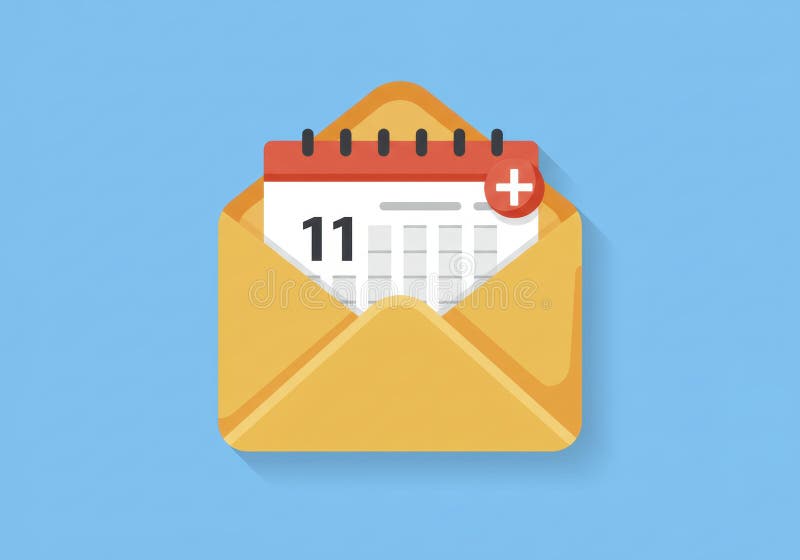 Receiving Calendar Invitation Email Reminder on Blue Background Stock ...