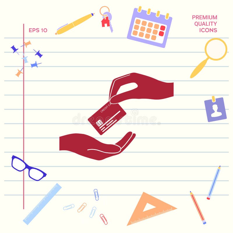 Receiving Credit Card. Hand Holding Credit Card . Graphic Elements for ...