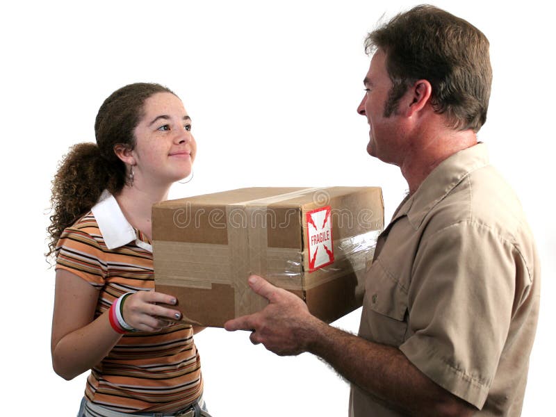Receiving Delivery 2 stock image. Image of courier, occupation - 213103