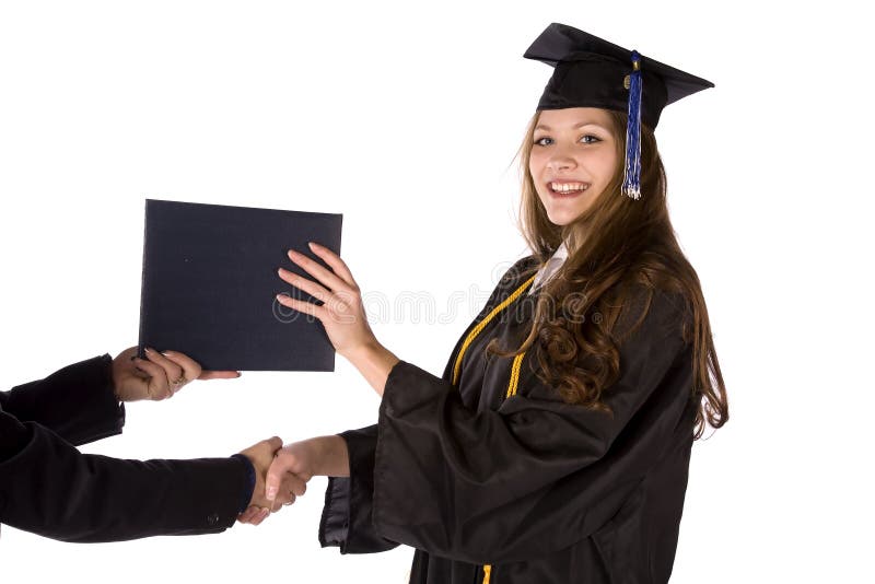 Receiving diploma stock photo. Image of enthusiasm, laughing - 12198548
