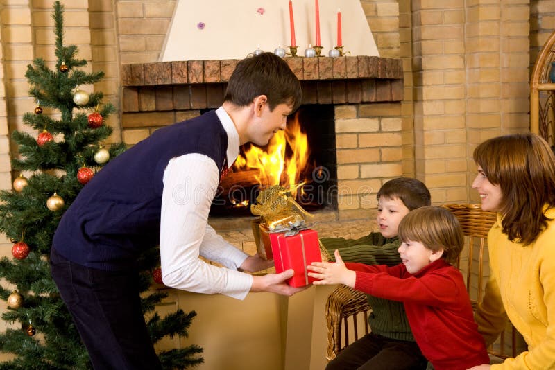Receiving gifts stock photo. Image of family, home, adult - 11659672