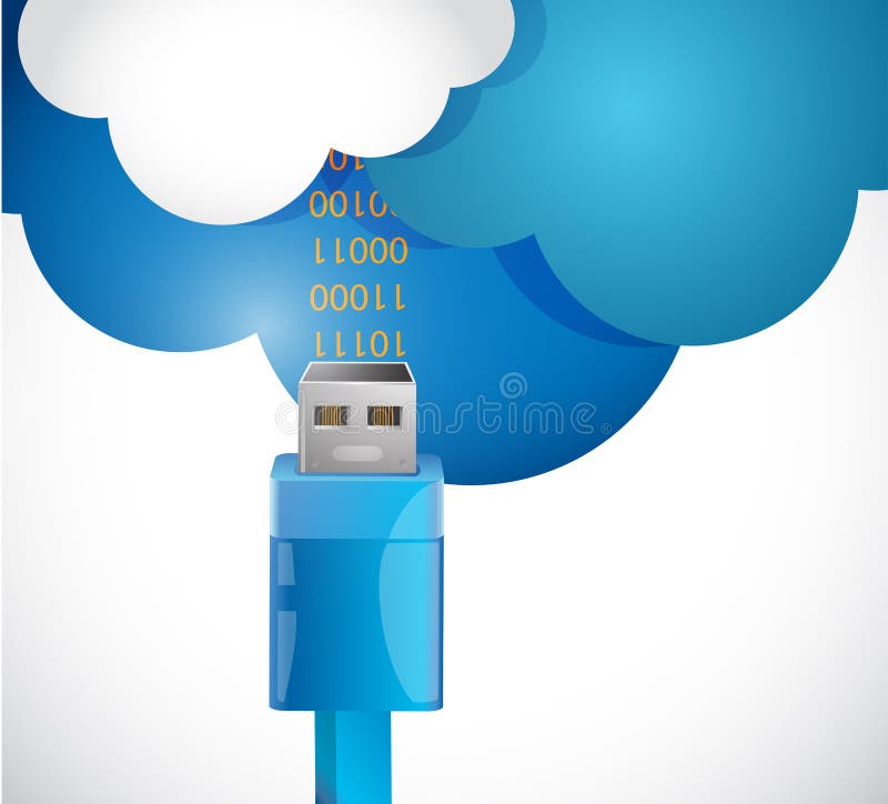 Receiving Information from the Cloud. Illustration Stock Illustration ...