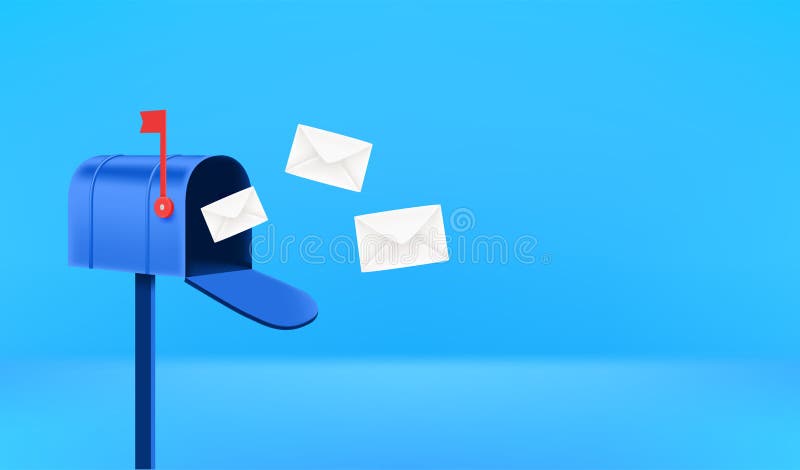 Receiving Mail Concept. Horizontal Banner Stock Vector - Illustration ...