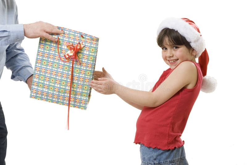 Receiving a present stock image. Image of christmastime - 3384479
