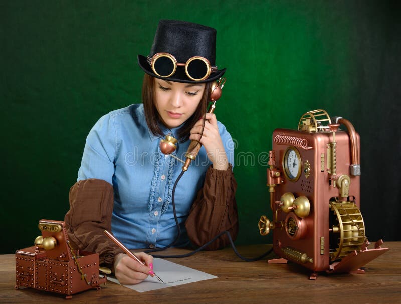 Receiving Telephone Messages. Stock Image - Image of beautiful, studio ...