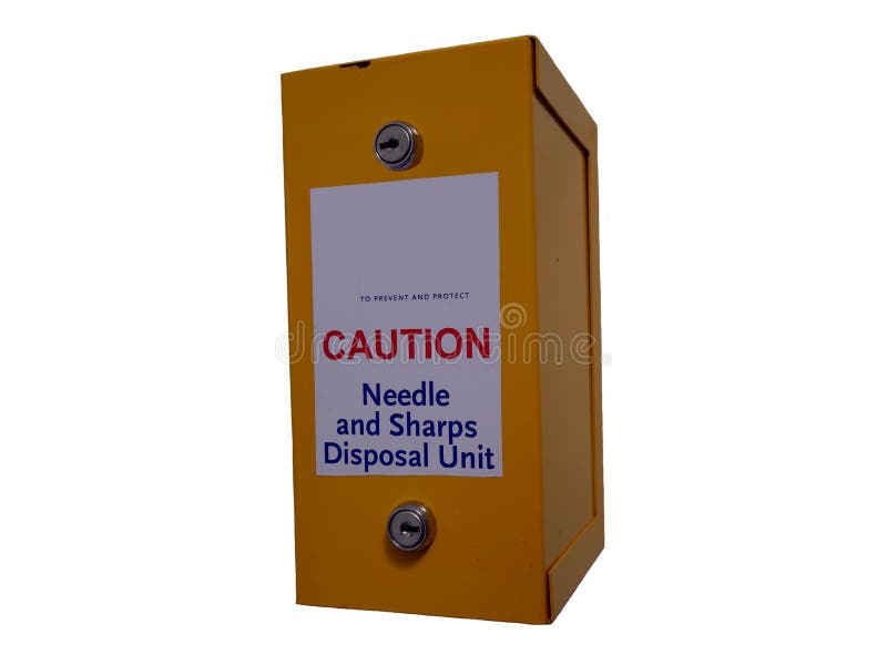 A Receptacle for the Disposal of Needles and Sharps Stock Image - Image ...