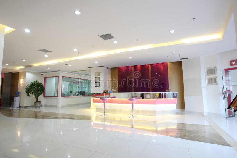 Reception Area stock image. Image of wall, modern, desk - 12528653