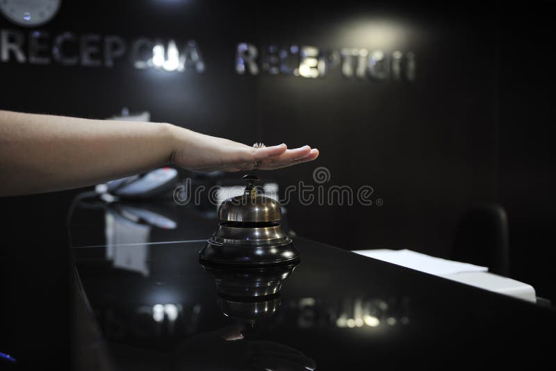 Reception bell stock image. Image of hand, finger, ancient - 15687747