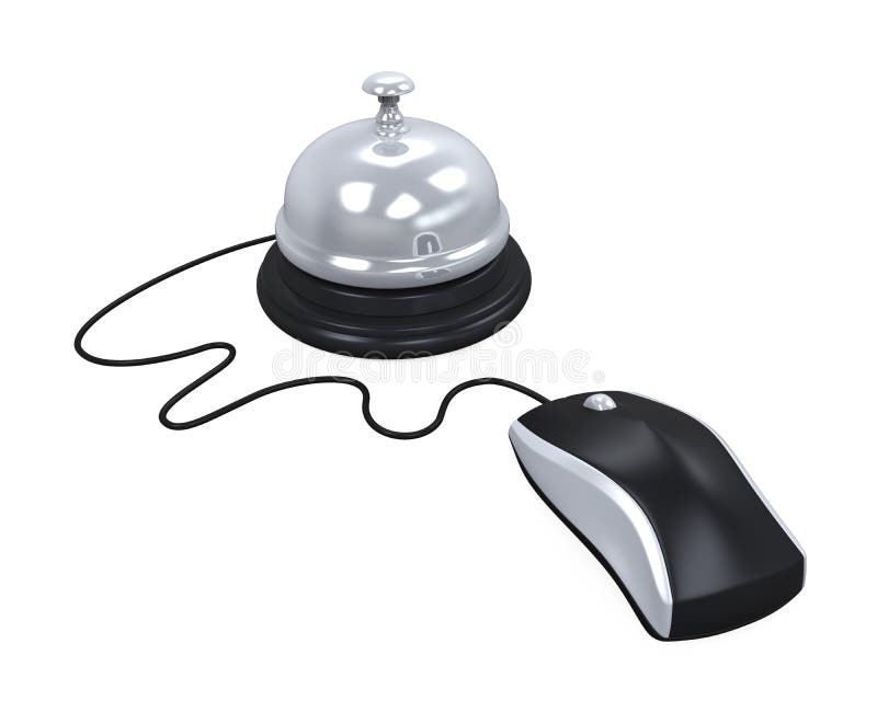 Reception Bell and Computer Mouse Stock Illustration - Illustration of ...