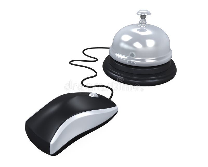 Reception Bell and Computer Mouse Stock Illustration - Illustration of ...