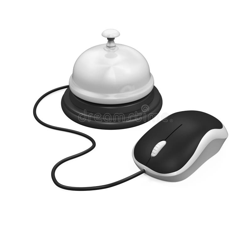 Reception Bell And Computer Mouse Stock Illustration - Illustration of ...